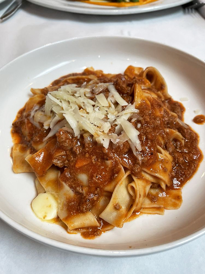 Pappardelle Bolognese that would make an Italian nonna weep with joy. Those wide ribbons of pasta were born to carry that rich sauce.