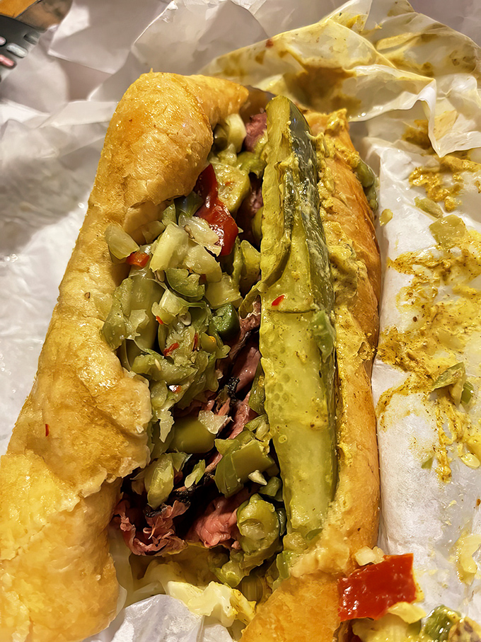 This pastrami sandwich isn't messing around. Half a pound of thinly sliced meat with that perfect pickle crunch &ndash; it's a New York deli vacation in Arizona.