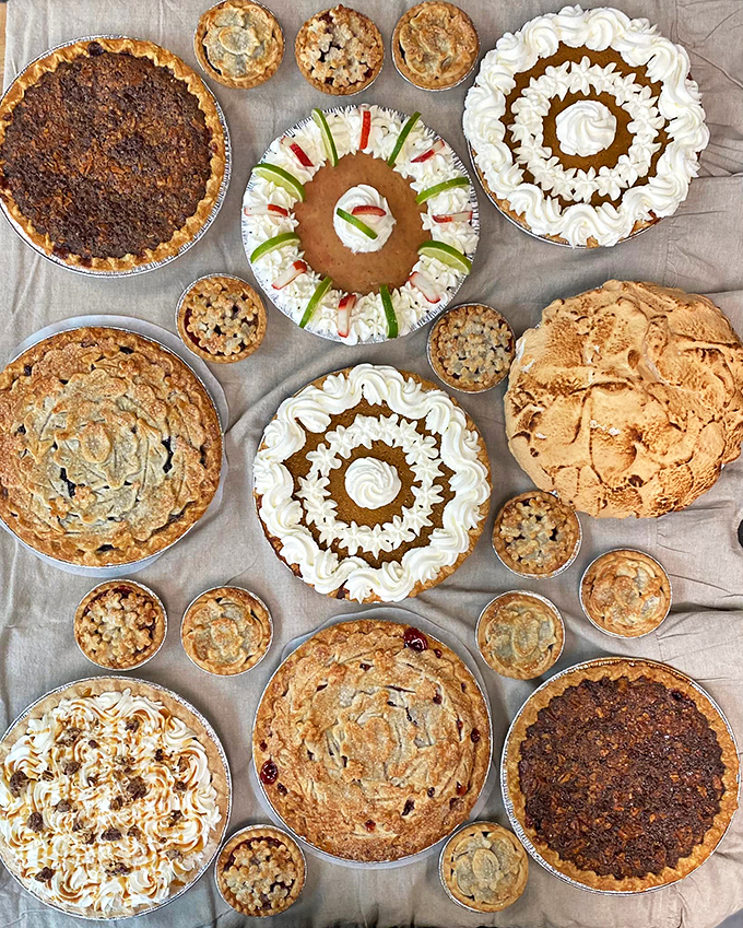 Pie paradise! A spread that would make Grandma both proud and a little jealous of their perfect crusts.