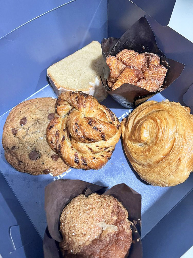 A blue box of joy containing the greatest hits album of pastry perfection&mdash;the cookie alone looks like it could solve most of life's immediate problems.