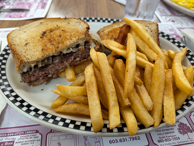 The patty melt and fries combo that makes you question why anyone would ever eat anything else.