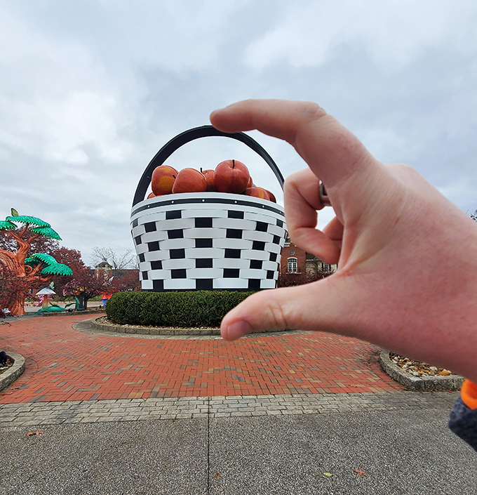 "Just a little to the left and... perfect!" Forced perspective shots make everyone feel like they're in a modern-day Land of the Giants.