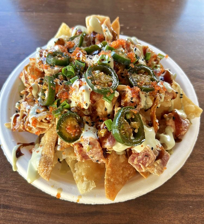 Poke nachos that would make a traditionalist gasp, then immediately ask for seconds &ndash; fusion food at its most brilliant.