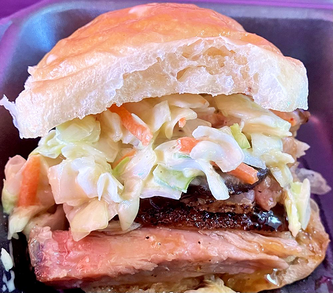 Pork belly sliders prove that good things come in small packages, especially when they're piled this high.