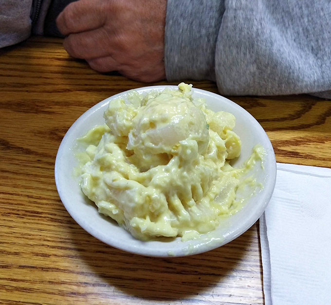 Potato salad so creamy it should require a permission slip. Comfort food that tastes like someone's grandma is in the kitchen.