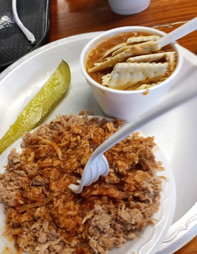 This pulled pork plate isn't trying to impress food critics &ndash; it's busy making regular folks close their eyes in silent gratitude with each bite.