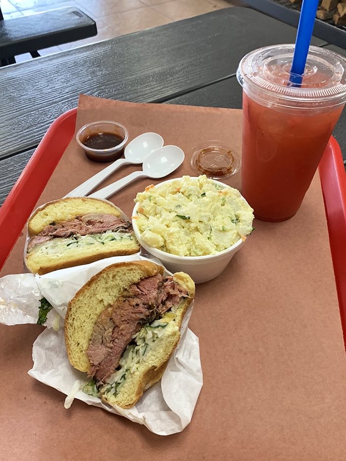 The brisket sandwich&mdash;where smoked beef meets fresh bread in a romance that puts most Hollywood love stories to shame.