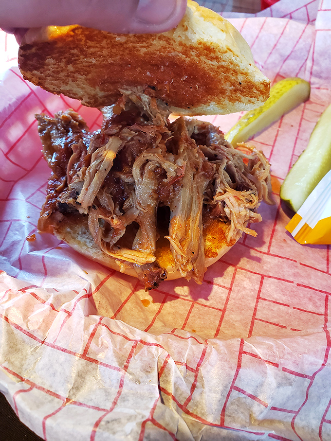 The pulled pork sandwich&mdash;where tender strands of smoky meat find their soulmate in a pillowy bun, creating a romance novel for your taste buds.