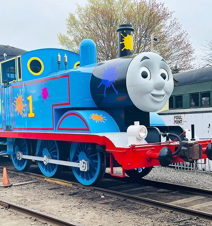 Yes, that's really Thomas! The famous blue engine makes special appearances, proving some childhood friends never leave us&mdash;they just get bigger than we remember.