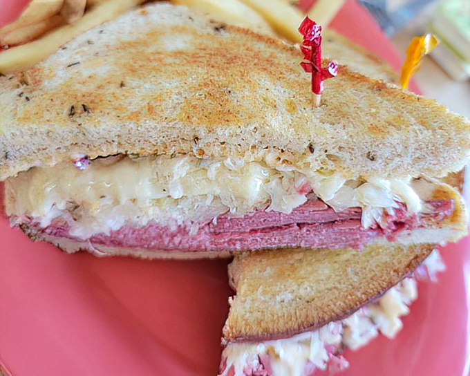 Behold the Reuben in all its glory&mdash;where corned beef, sauerkraut, and Swiss cheese perform a harmonious dance between perfectly grilled rye. 