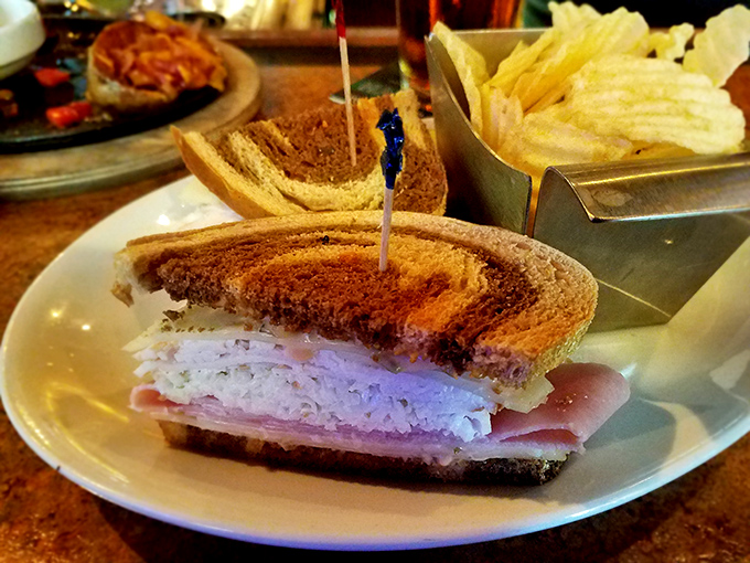 The Reuben sandwich that launched a thousand food debates: rye bread, meat, cheese, and the courage to serve it exactly as it should be.