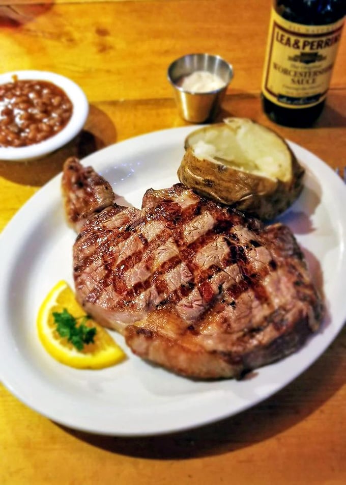 A steak that means business. Those perfect grill marks aren't just for show&mdash;they're flavor signatures on a canvas of perfectly aged beef.
