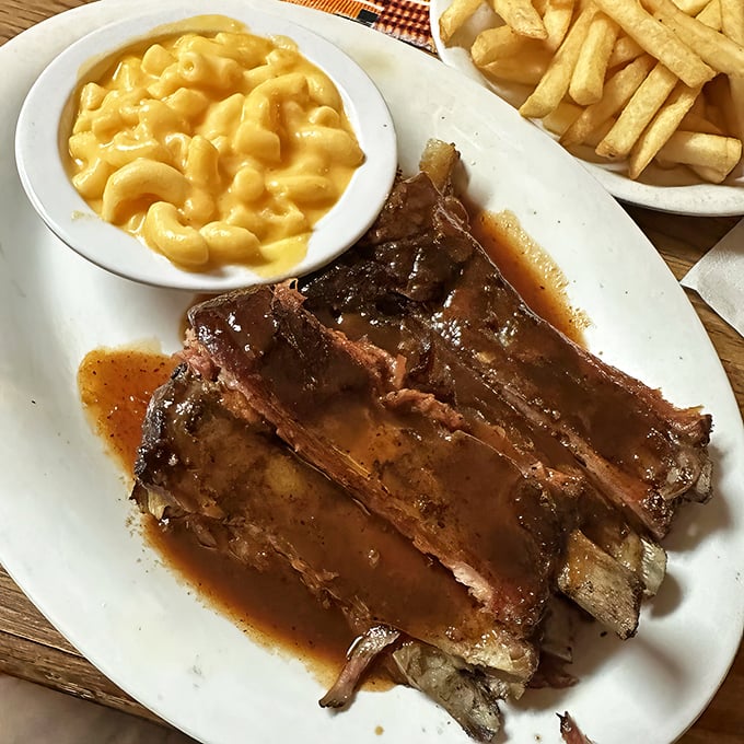 These ribs, mac and cheese, and fries aren't just a meal&mdash;they're a Southern trifecta that makes you want to hug the pitmaster.
