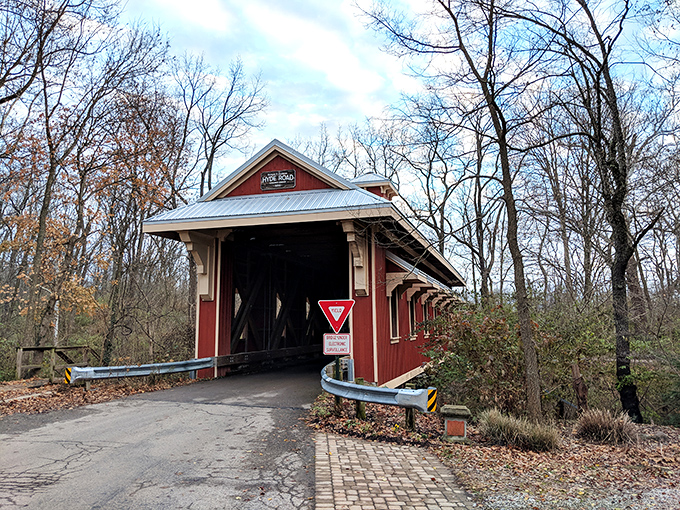 The Richard P. Eastman Covered Bridge stands as a charming portal to simpler times. Just crossing it feels like stepping into a Norman Rockwell painting.