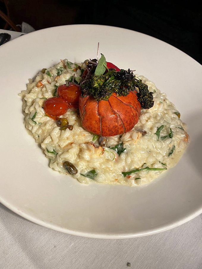 Risotto that whispers "I took hours to make" topped with lobster that shouts "I'm worth every minute of the wait!"