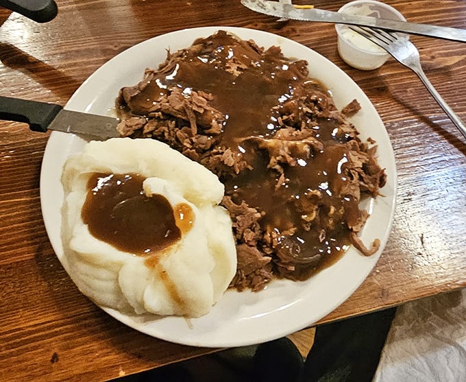 Comfort food that hugs your soul. This roast beef with mashed potatoes is what Sunday dinners at Grandma's aspired to be.