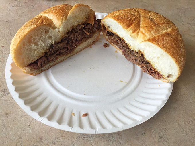 Simplicity at its finest: tender roast beef on a roll that's both sturdy and yielding. Sometimes the classics become classics for good reason.