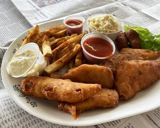 Golden-fried fish, crispy fries, and homemade sides&mdash;proof that sometimes the simplest pleasures are the most satisfying.