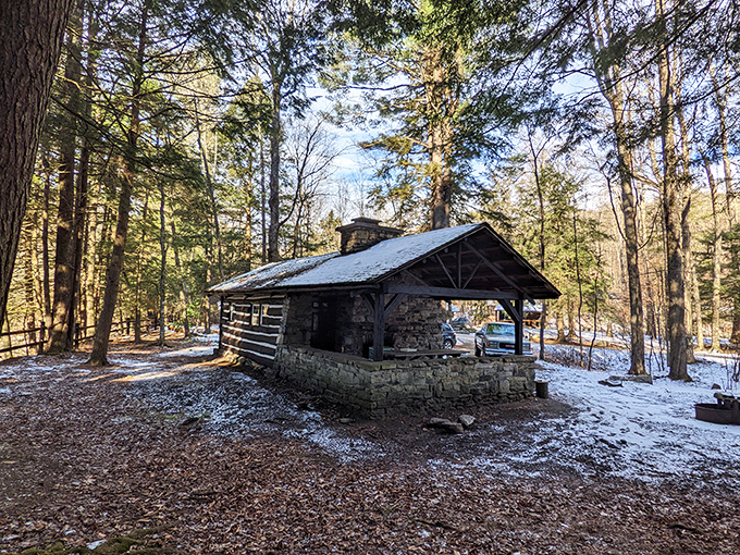 Winter transforms this woodland cabin into a snow globe scene straight out of a holiday card&mdash;just add hot chocolate.