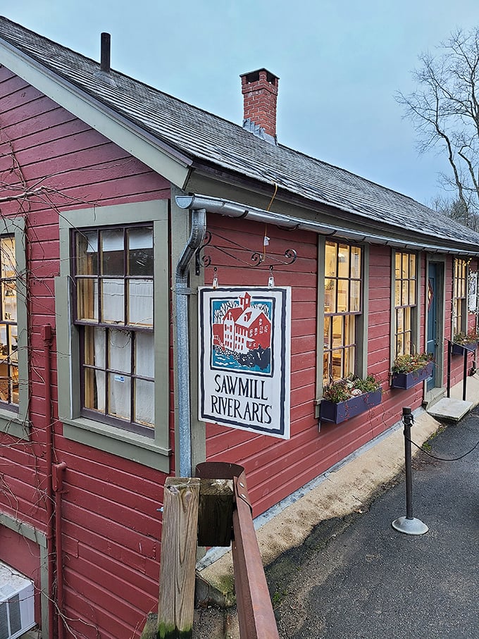 Sawmill River Arts proves that creativity thrives in red mill buildings where rent doesn't require selling your firstborn child.