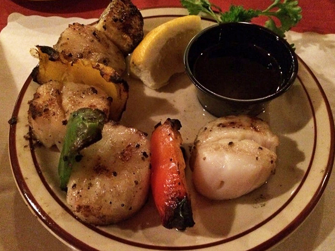 Seafood gets the royal treatment too—these plump, perfectly seared scallops prove the Hitching Post isn't just a one-trick pony in the protein department.