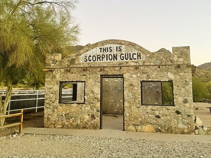 "This is Scorpion Gulch" &ndash; the desert's version of a roadside attraction that looks like it could have been an extra in a John Wayne film.