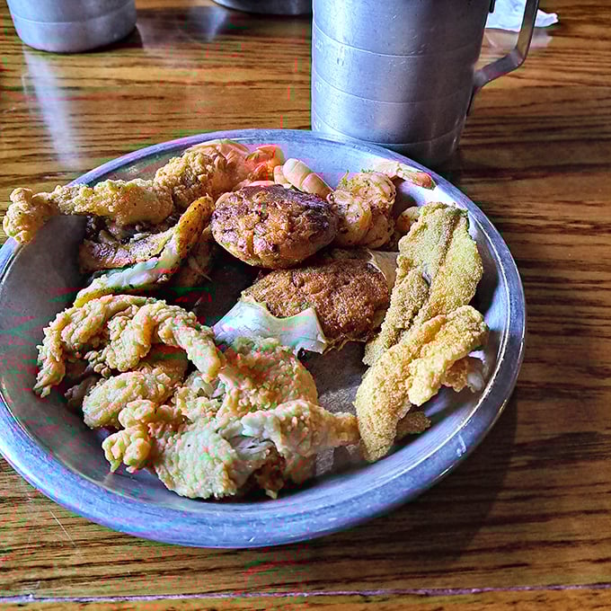 Another seafood masterpiece from Berry's&mdash;where fried treasures and mac and cheese create the kind of plate that makes diets weep in the corner.