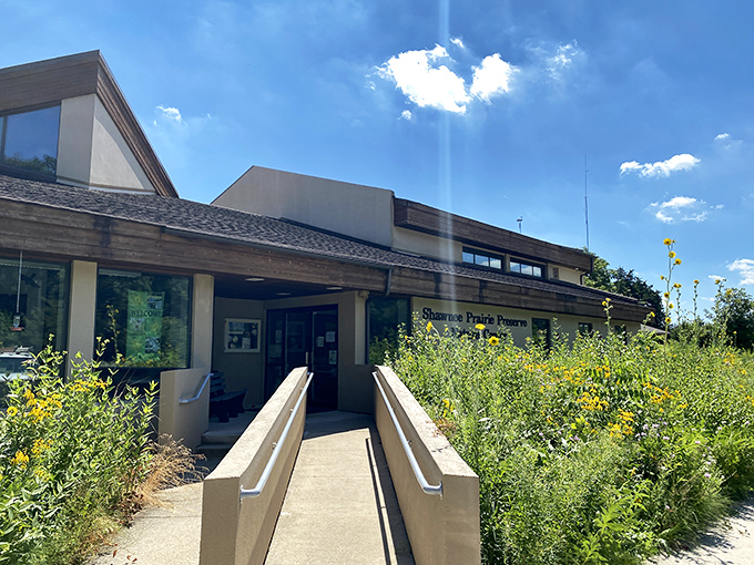 Shawnee Prairie Preserve's nature center stands as a gateway to wilderness adventures that cost nothing but offer priceless memories.