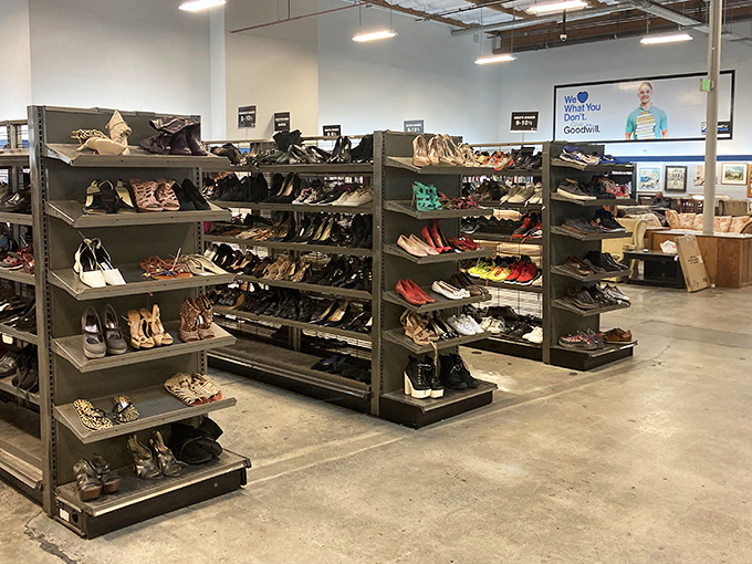 For footwear aficionados, these shelves represent a shoe museum where vintage loafers mingle with barely-worn designer heels in democratic harmony.