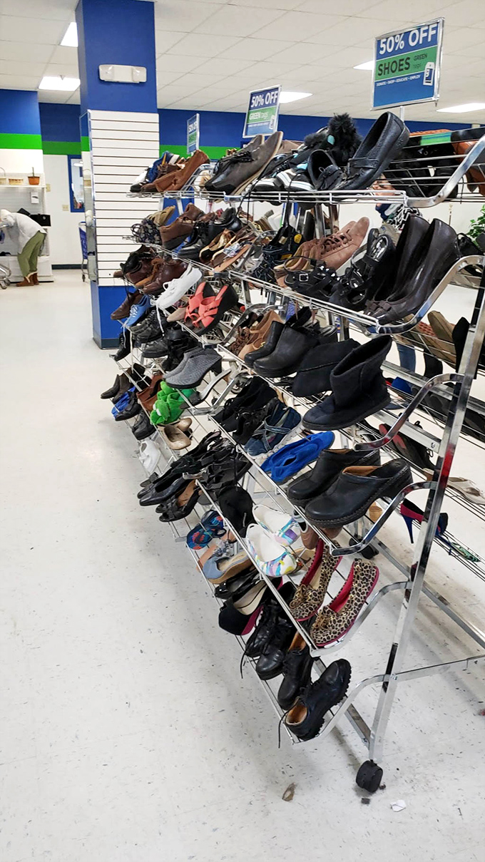 Shoe paradise or footwear roulette? Each pair tells a story &ndash; some barely began their journey, others have danced at weddings long forgotten.