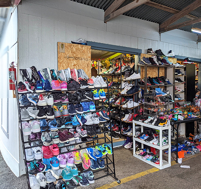 The sneaker section rivals any mall store, except here each pair comes with a story and a price tag that won't make you wince.