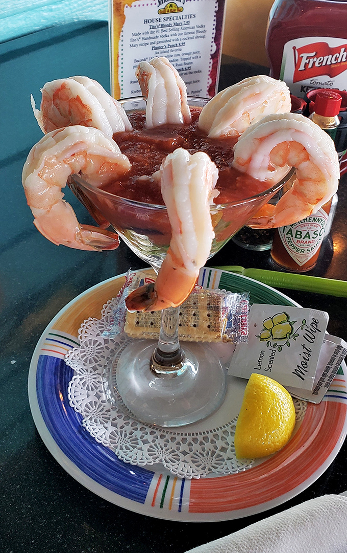 Shrimp cocktail standing at attention like delicious soldiers, ready to march straight into your happy place.