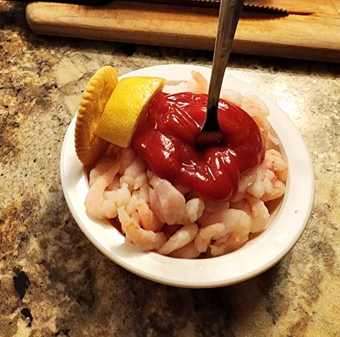Shrimp cocktail that's fresher than your grandpa's dance moves at a wedding. A zesty prelude to the meaty main event! 