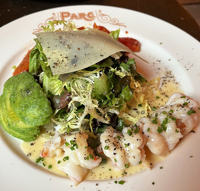 This shrimp salad isn't just lunch; it's an edible watercolor painting where each bite delivers the essence of coastal France to landlocked Pennsylvania.