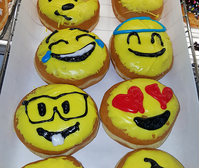 Emoji donuts before emojis were cool. These yellow-frosted faces express exactly how you'll feel after your first bite.