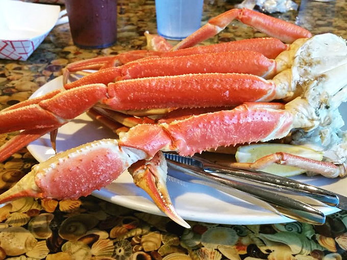 Snow crab legs so impressive they deserve their own ZIP code. The built-in tools save you from embarrassing cracking mishaps.