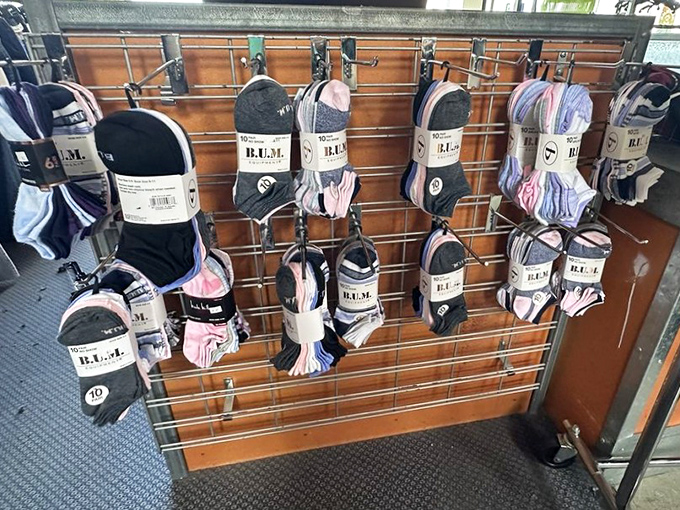 Sock paradise! Like finding the perfect wine pairing, discovering these colorful foot companions brings disproportionate joy to the sensible shopper.