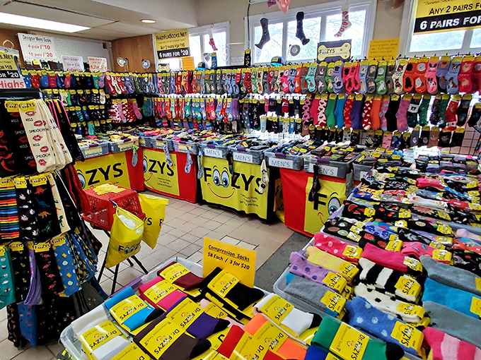 Sock shopping reaches new heights of possibility when faced with this kaleidoscope of options. Who knew feet could have this much fun?