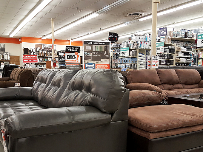 The furniture showroom: where "just browsing" becomes "how quickly can they deliver this to my house?" in under five minutes flat.