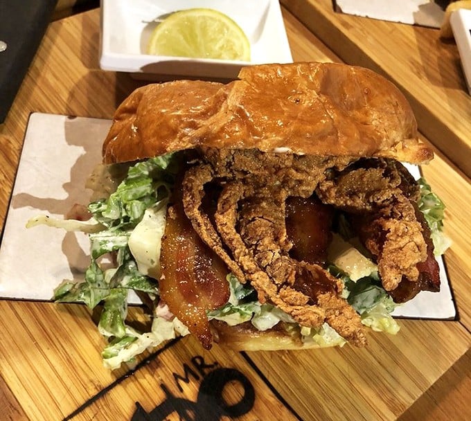 Soft shell crab meets BLT in a sandwich that defies gravity and expectations. It's what would happen if the ocean and a farm had a delicious baby.