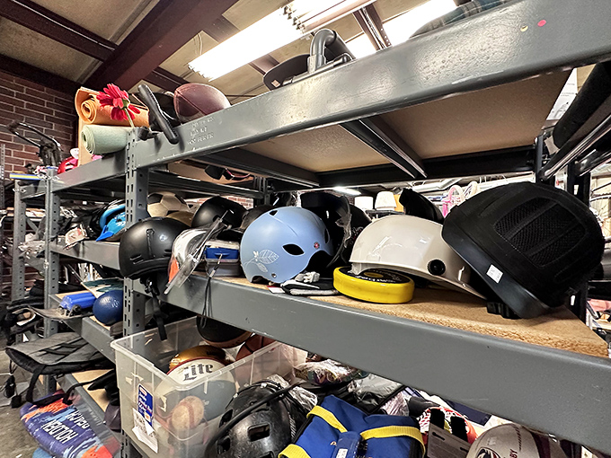 Helmets and sports gear galore! Because the only thing better than looking like a pro athlete is paying amateur prices.