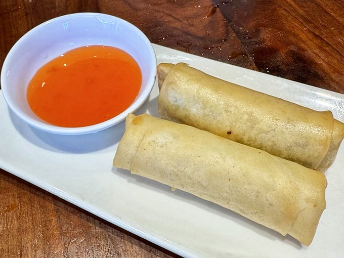 Spring rolls that actually snap when you bite them &ndash; a crispy exterior giving way to a flavorful filling that puts frozen appetizers to shame.