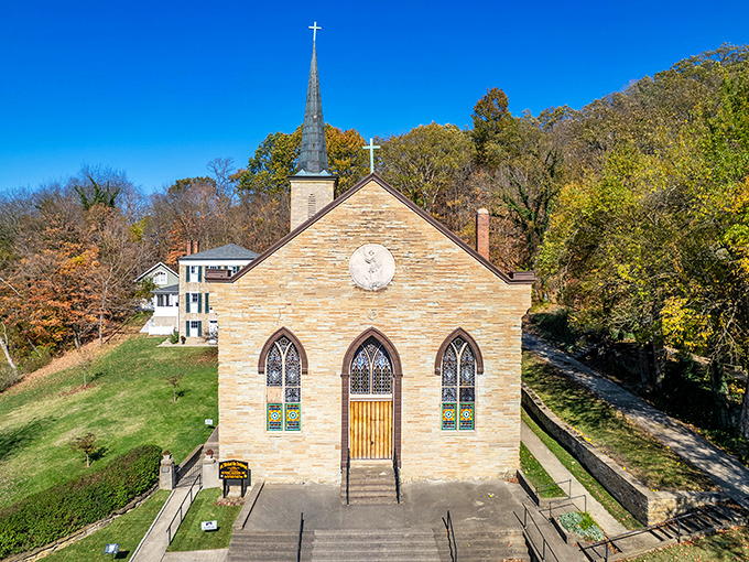 St. Michael the Archangel rises above the hillside, proving that good architecture never needs to shout to be heard.