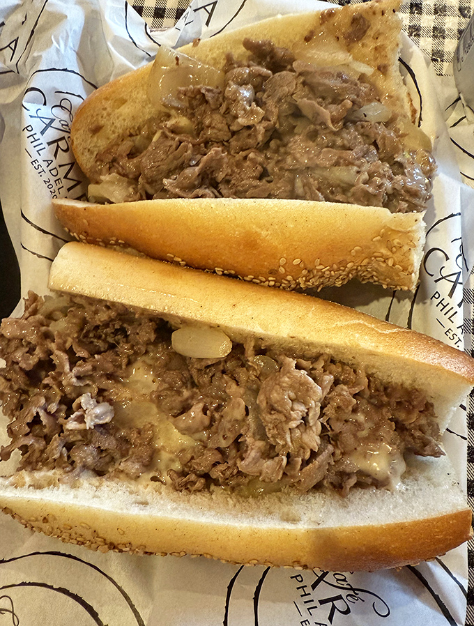 Behold the steak sandwich in its natural habitat&mdash;juicy, tender, and ready to make your day significantly better than it was before.