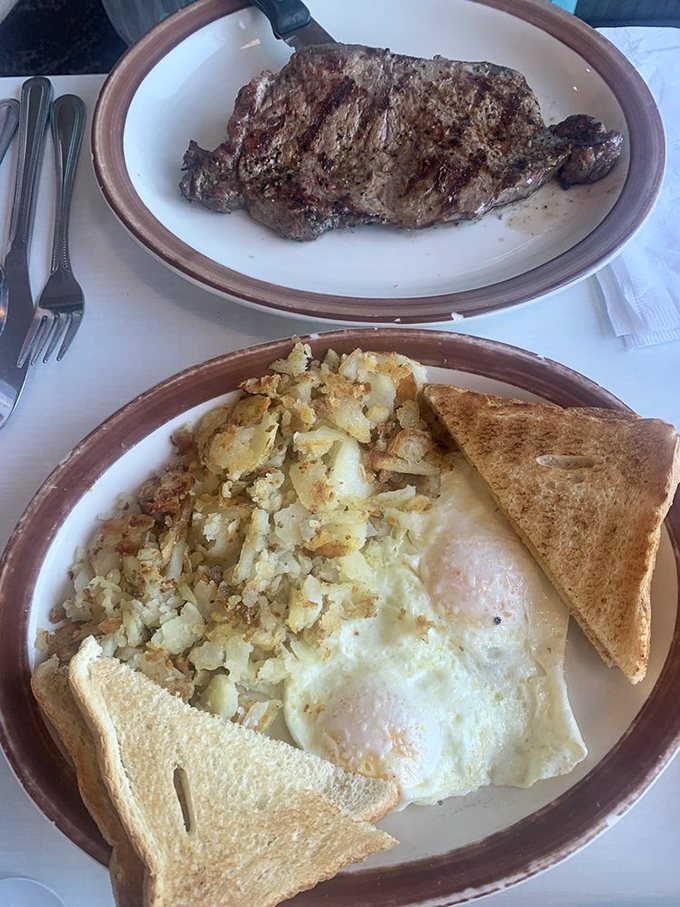 Steak and eggs: the breakfast of champions, or at least people who plan to accomplish absolutely nothing else for the rest of the day.