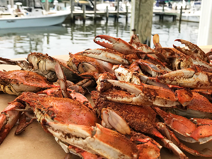 The ultimate Maryland centerpiece&mdash;steamed crabs dusted with spice, ready for the picking. Grab a mallet and prepare for delicious destruction!