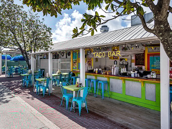 This isn't just any taco bar &ndash; it's a vibrant splash of color serving up vacation vibes with every bite.