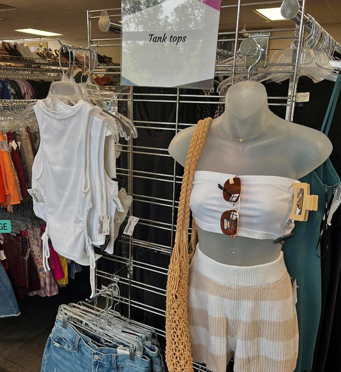 Summer essentials that won't break the bank. That white bandeau top is just waiting to star in someone's "best day ever" Instagram story.