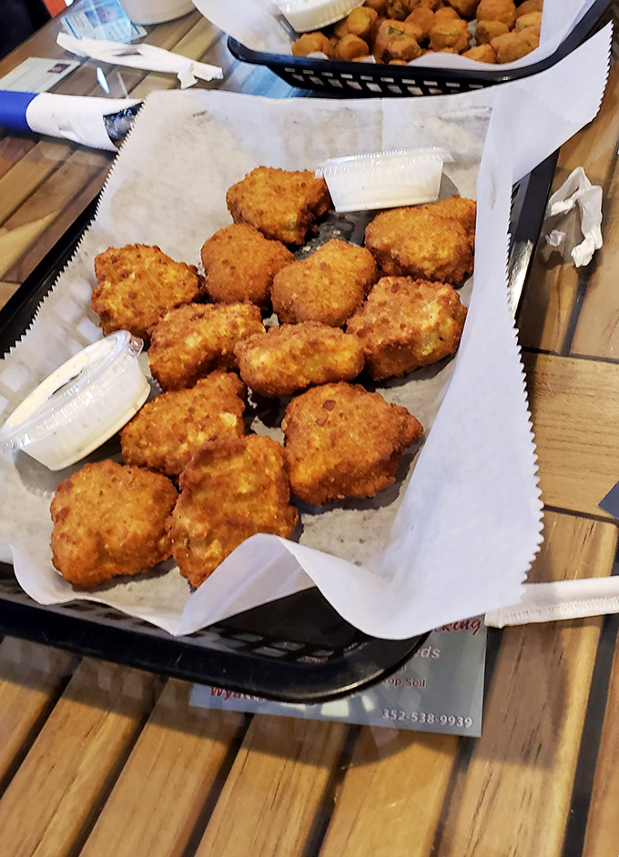 Golden-brown nuggets of potato joy. Tater tots at a barbecue joint are like finding an unexpected twenty in your jeans pocket.