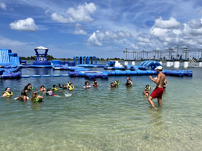 The Lift Adventure Park turns Gulf waters into a playground where kids splash and adults remember what it's like to play without checking emails.
